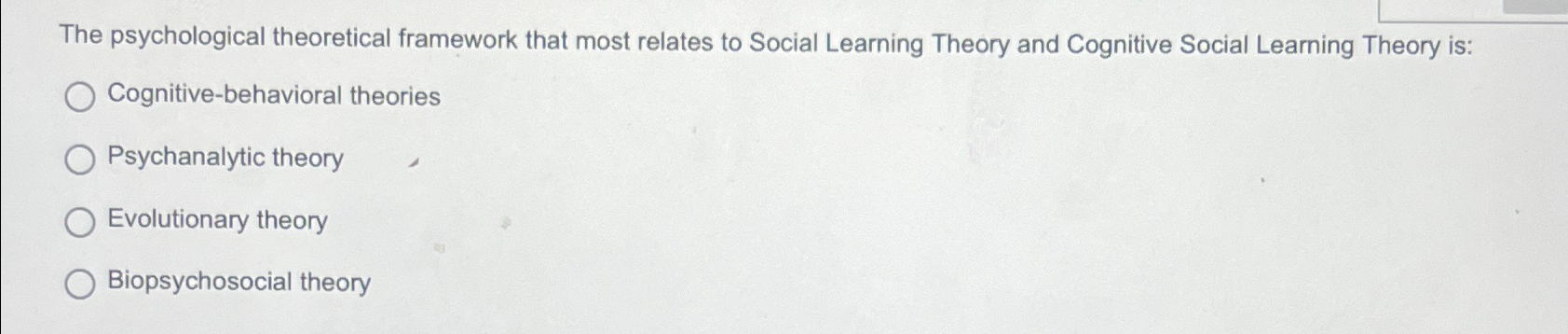 Solved The psychological theoretical framework that most | Chegg.com