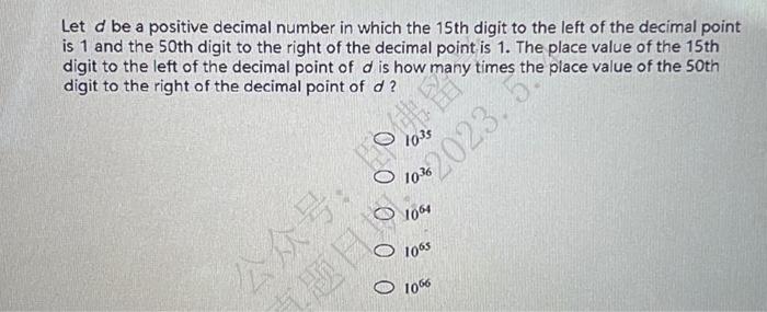 Solved Let d be a positive decimal number in which the 15 th | Chegg.com