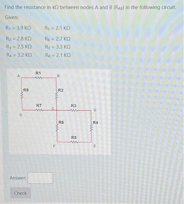 Solved Find the resistance in Kiloohms between nodes a and b | Chegg.com