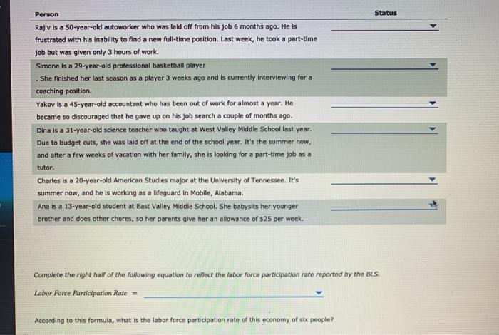 Solved According to this formula, what is the labor force | Chegg.com