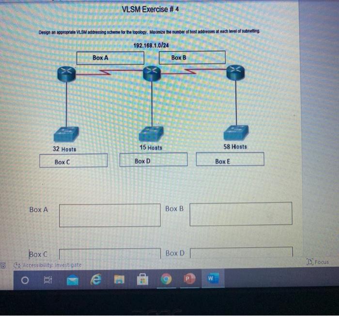 Solved VLSM Exercise #4 Design an appropriate VLSM dessing | Chegg.com