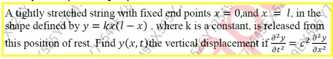 A tightly stretched string with fixed end points x=0, | Chegg.com