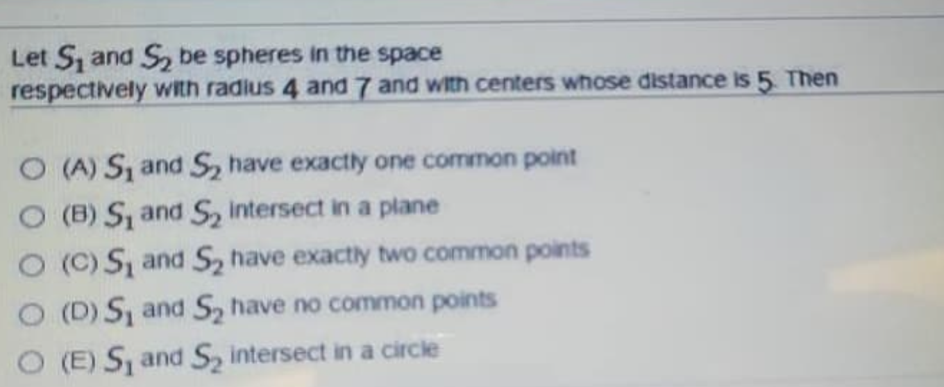 Solved Let S1 ﻿and S2 ﻿be spheres in the spacerespectively | Chegg.com
