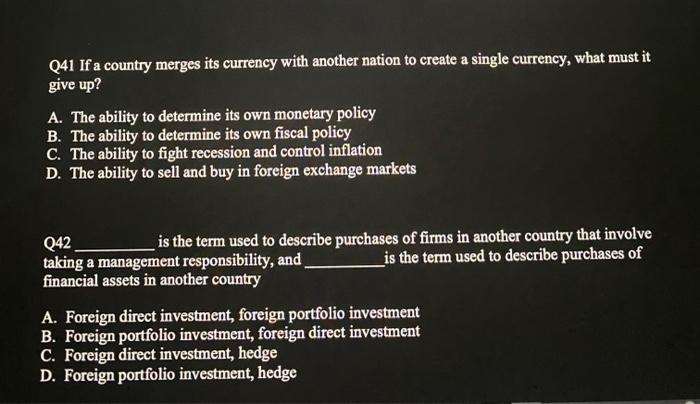 Solved exchange rate policy, it USUALLY allows the Q38 When | Chegg.com