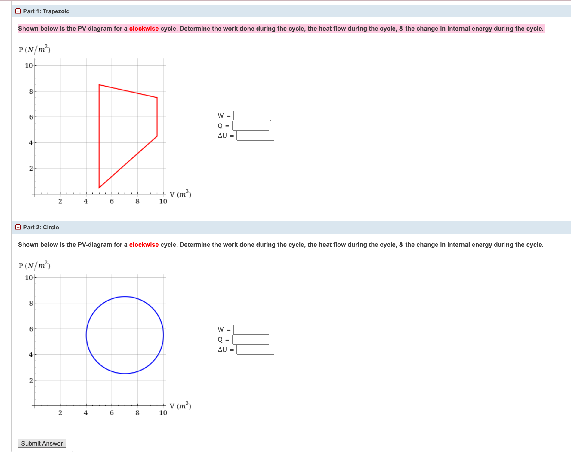 Solved Part 1: TrapezoidShown below is the PV-diagram for a | Chegg.com