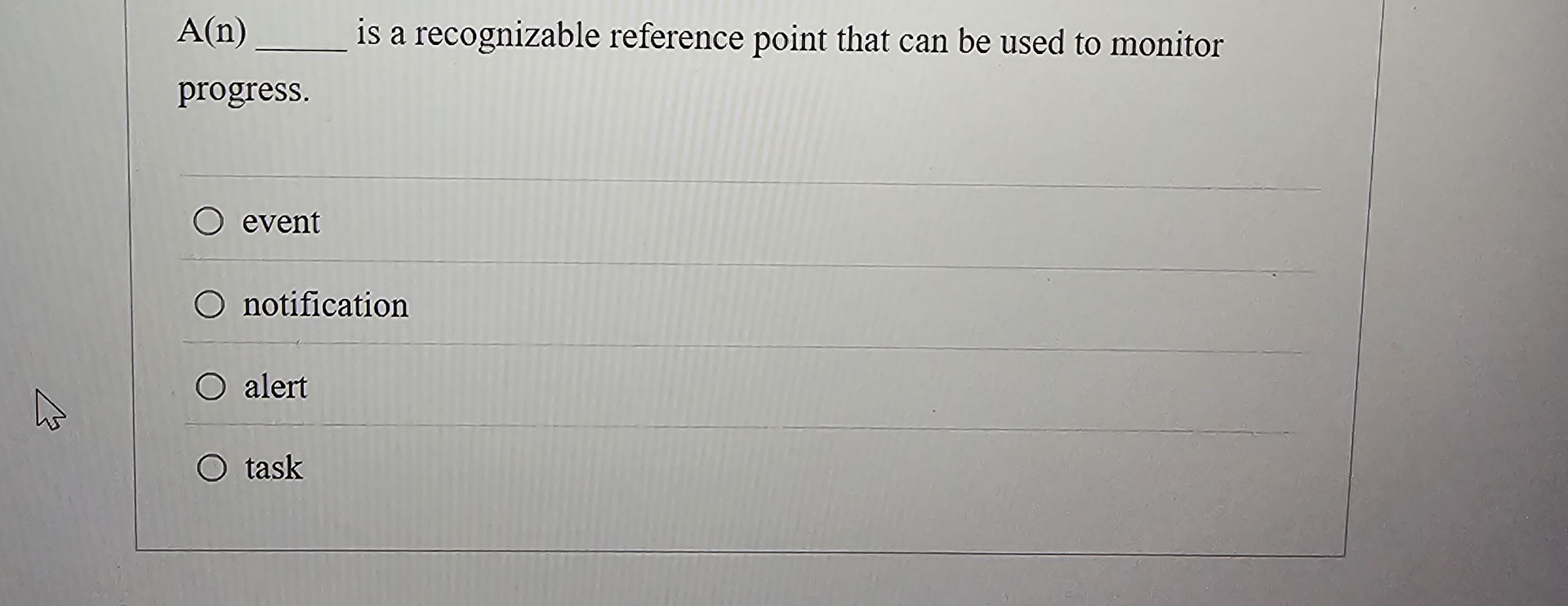 Solved A(n) ﻿is a recognizable reference point that can be | Chegg.com