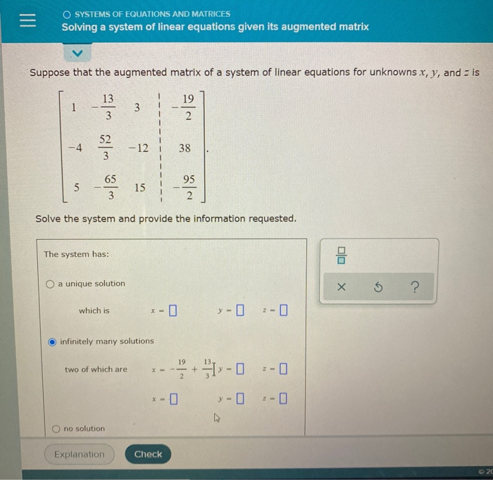 Solved = O SYSTEMS OF EQUATIONS AND MATRICES Solving a | Chegg.com