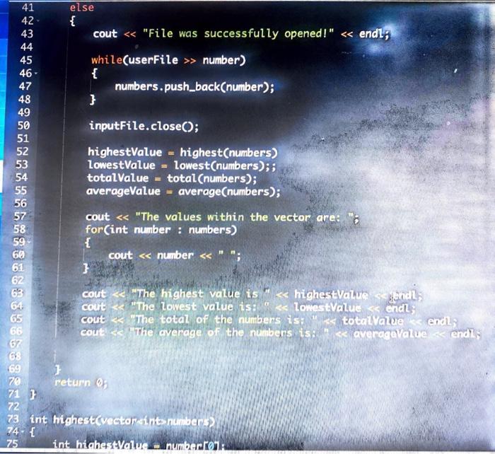 Solved 7 Number Analysis Program Write A Program That Asks 