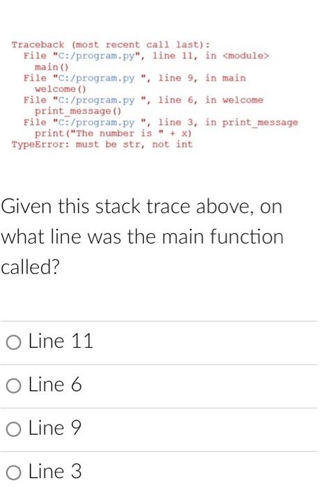 Solved Traceback (most recent call last): File | Chegg.com