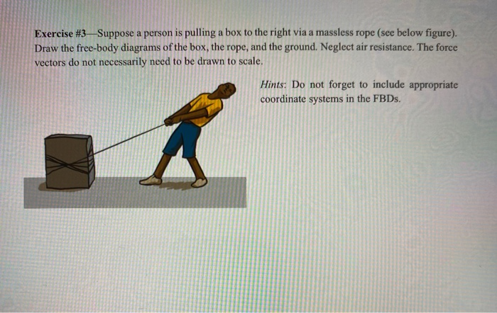 Solved Exercise #3-Suppose a person is pulling a box to the | Chegg.com