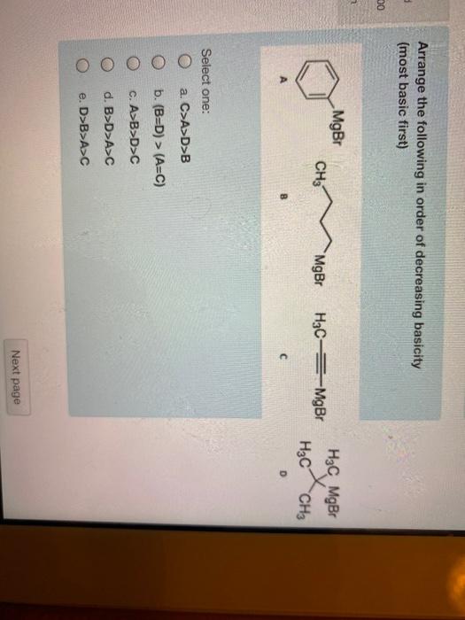 Solved Arrange the following in order of decreasing basicity | Chegg.com