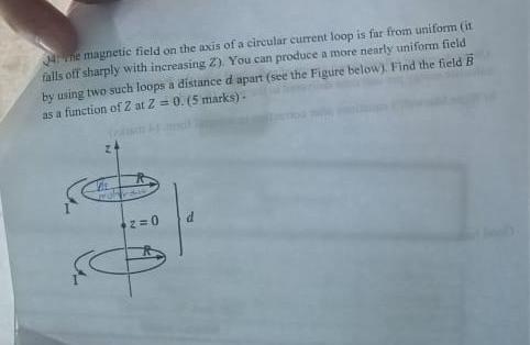 Solved The magnetic field on the axis of a circular current | Chegg.com