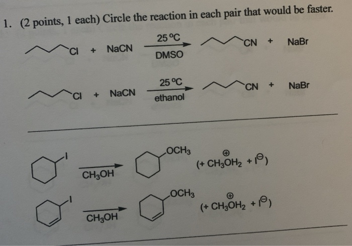 Solved 1. (2 points, 1 each) Circle the reaction in each | Chegg.com