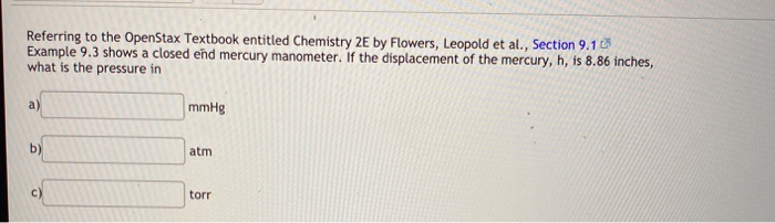 Solved Referring to the OpenStax Textbook entitled Chemistry | Chegg.com