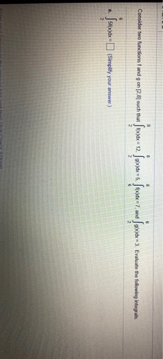 Solved 8 6. Consider two functions fand gon (2.8] such that | Chegg.com