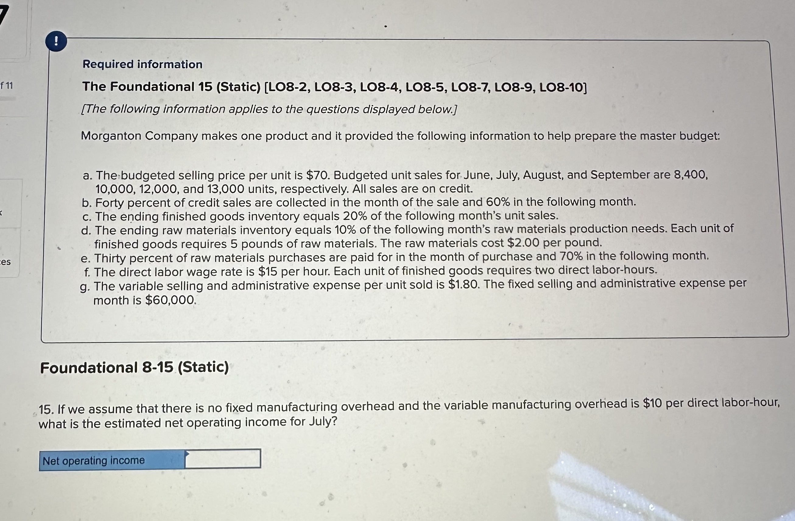 Solved !Required informationThe Foundational | Chegg.com