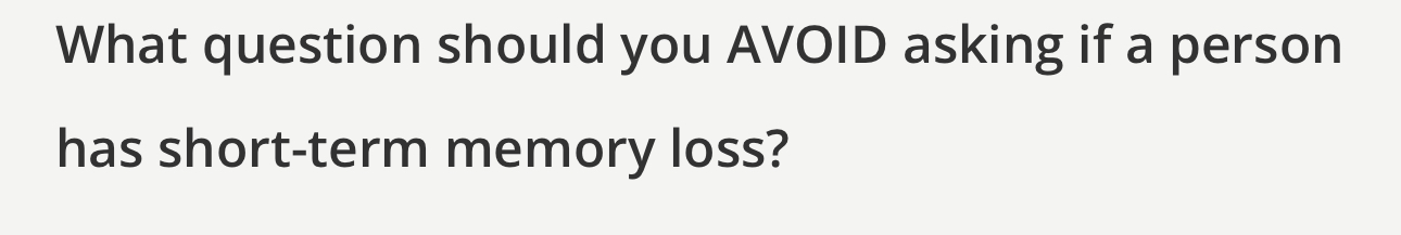 Solved What question should you AVOID asking if a person has | Chegg.com