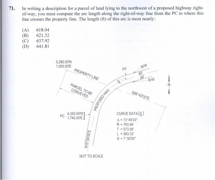 Solved 71. In writing a description for a parcel of land | Chegg.com