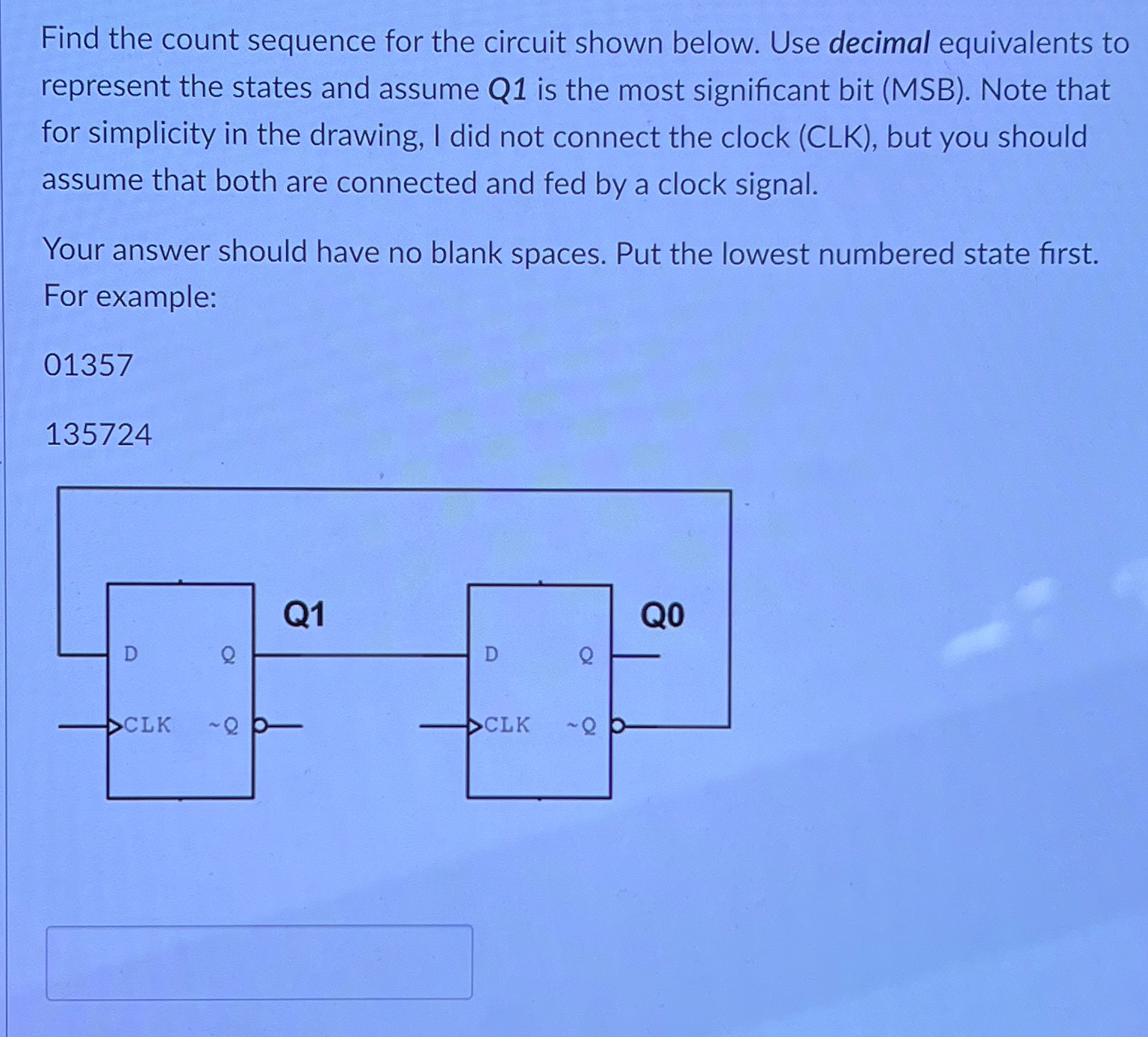 Solved Find the count sequence for the circuit shown below. | Chegg.com
