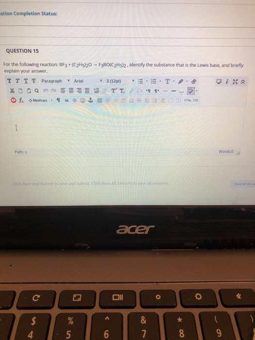 Solved stion Completion Status: QUESTION 15 For the | Chegg.com