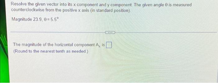Solved Resolve the given vector into its x component and y | Chegg.com