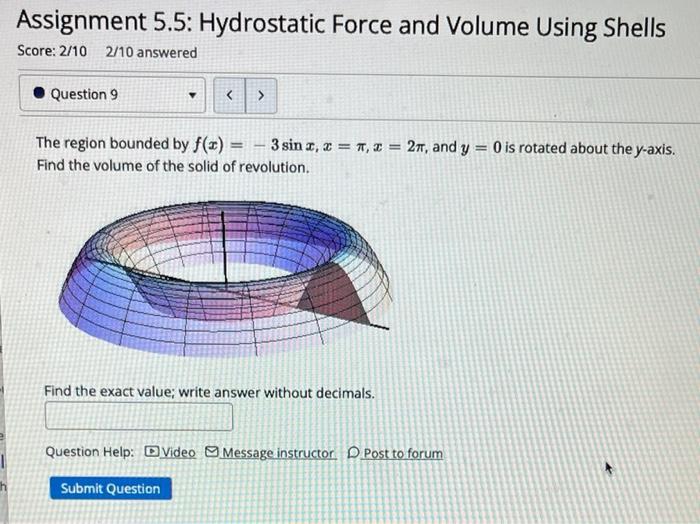 Solved Assignment 5.5: Hydrostatic Force and Volume Using | Chegg.com