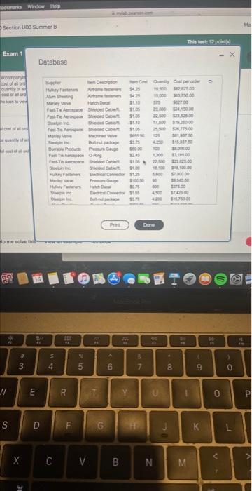 Convert the accompanying database to an Excel table | Chegg.com