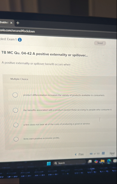 Solved Enabledorio.com/secured:lockdownoled: Exam 1 (iTB MC | Chegg.com