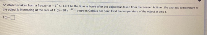 Solved An object is taken from a freezer at -1° C. Lett be | Chegg.com