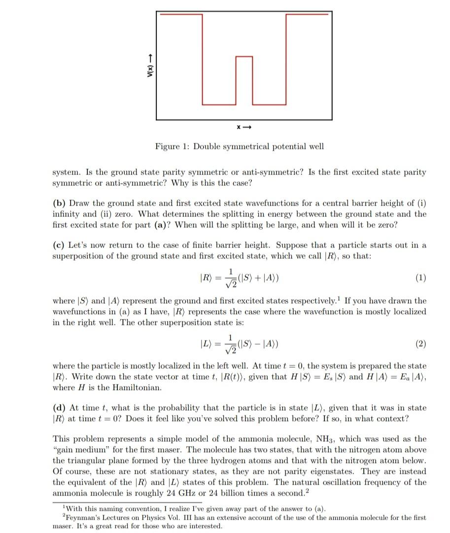 Solved 3.2 Symmetrical double well potential Imagine a | Chegg.com