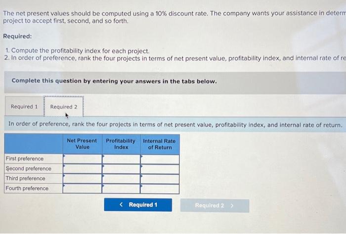 Solved Exercise 7-11 (Algo) Preference Ranking of Investment | Chegg.com
