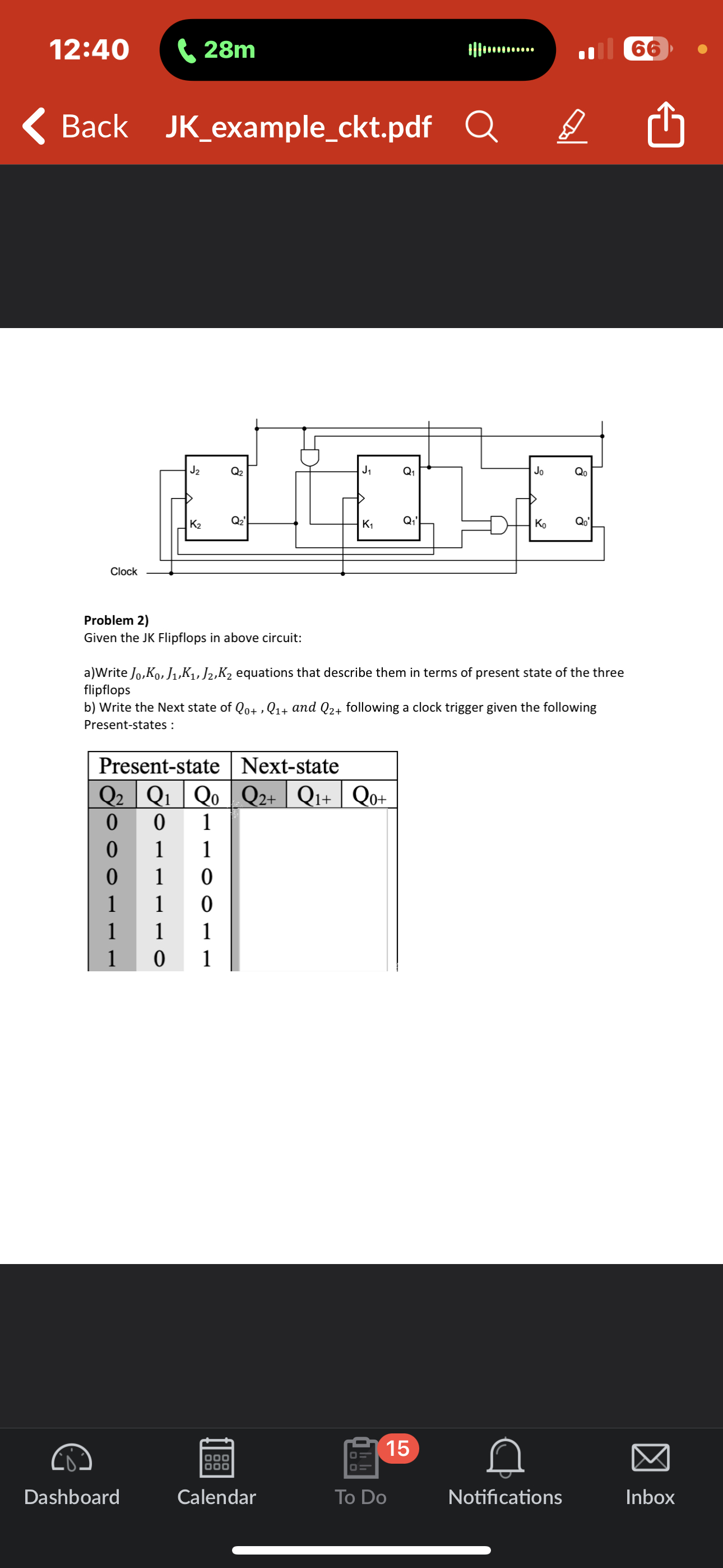 Problem 2)Given the JK Flipflops in above | Chegg.com