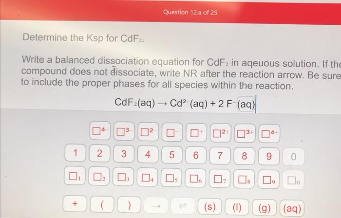 Solved Determine the Ksp for CdF2. Write a balanced | Chegg.com