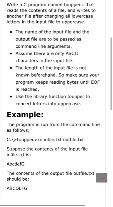 Solved Write A C Program Named Toupper C That Reads The
