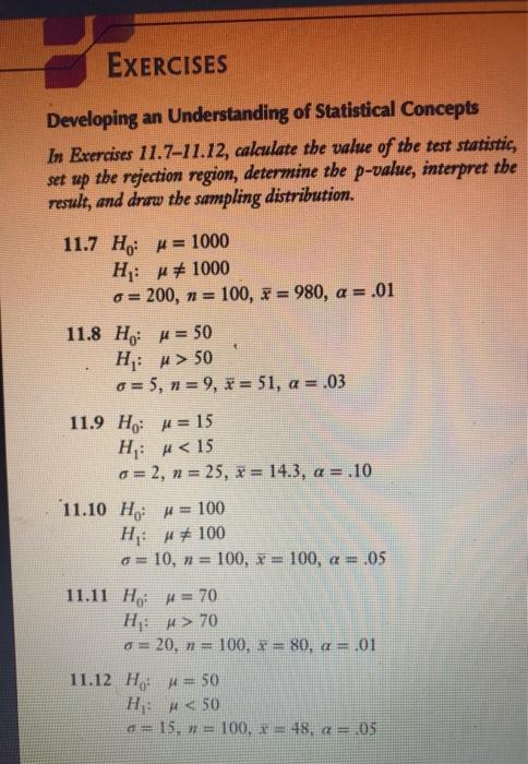 Solved Developing an Understanding of Statistical Concepts | Chegg.com