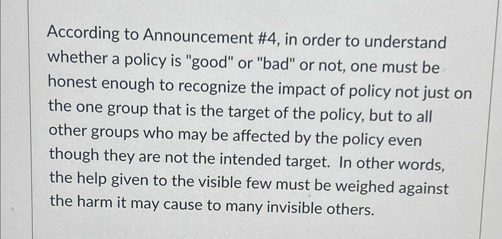 Solved According to Announcement #4, ﻿in order to understand | Chegg.com