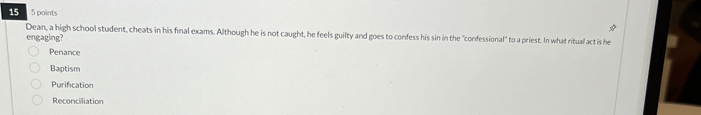 Solved 155 ﻿pointsDean, a high school student, cheats in his | Chegg.com