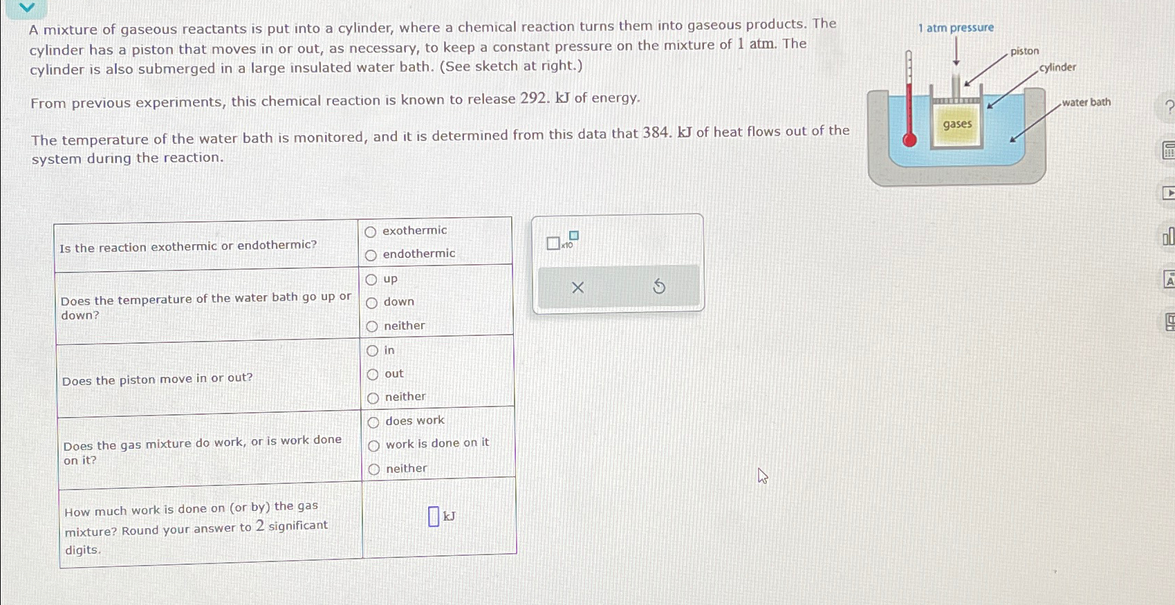 Solved A mixture of gaseous reactants is put into a | Chegg.com