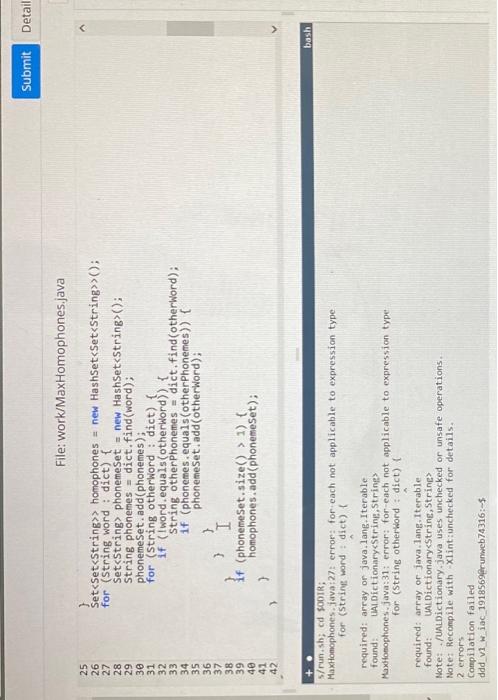 Solved File: work/MaxHomophones.java | Chegg.com