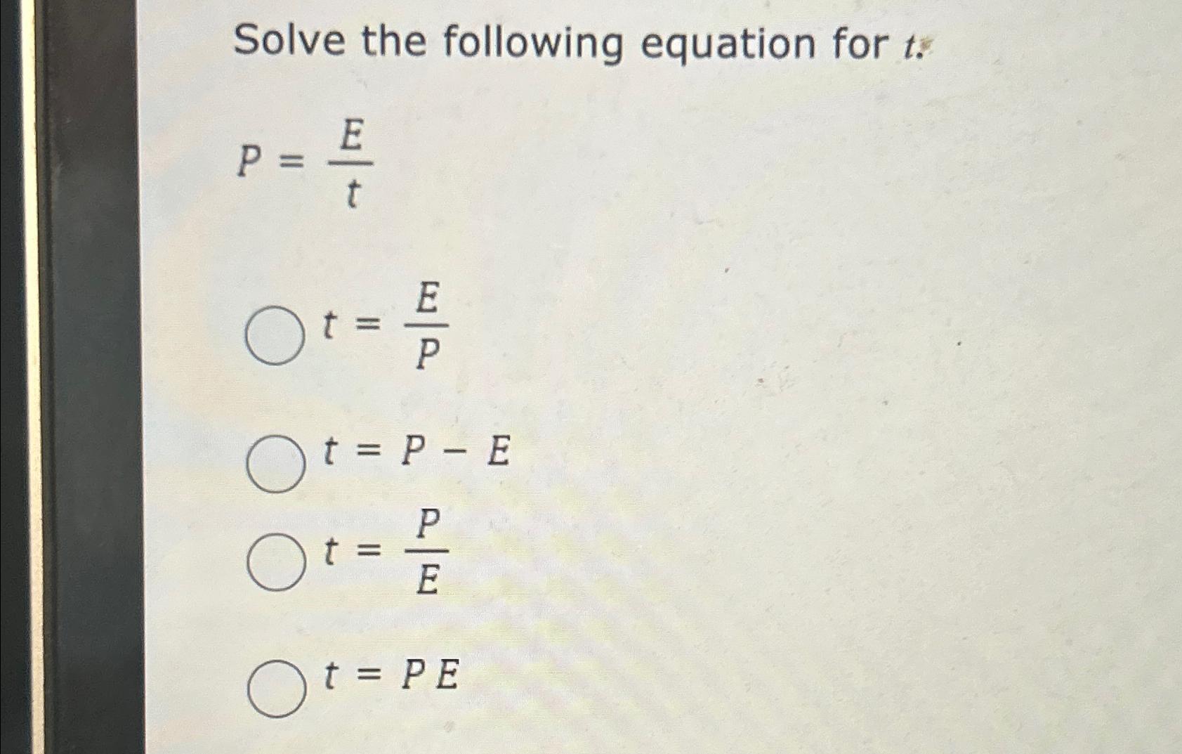 Solved Solve the following equation for | Chegg.com