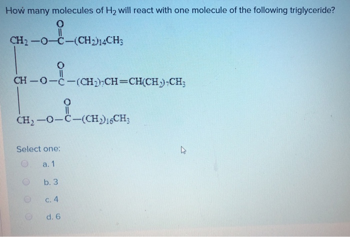 Solved How many molecules of H2 will react with one molecule | Chegg.com