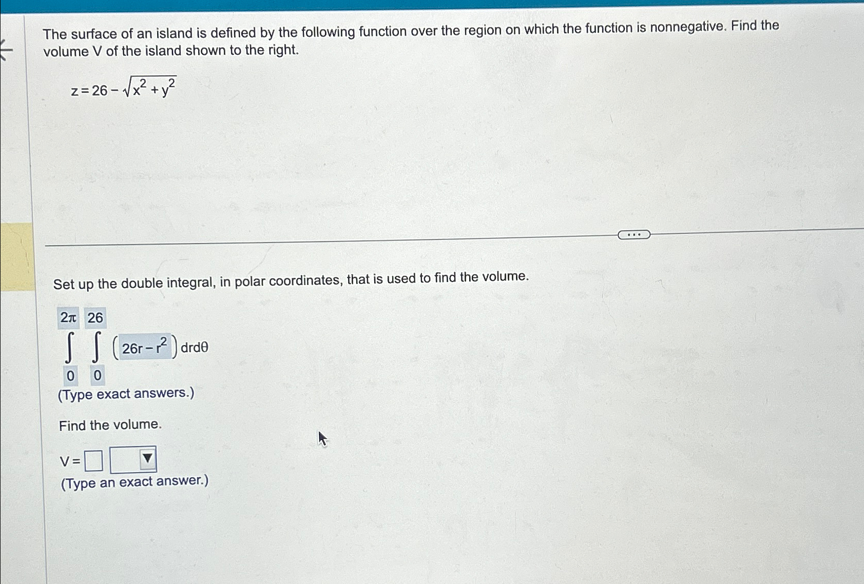Solved The surface of an island is defined by the following | Chegg.com