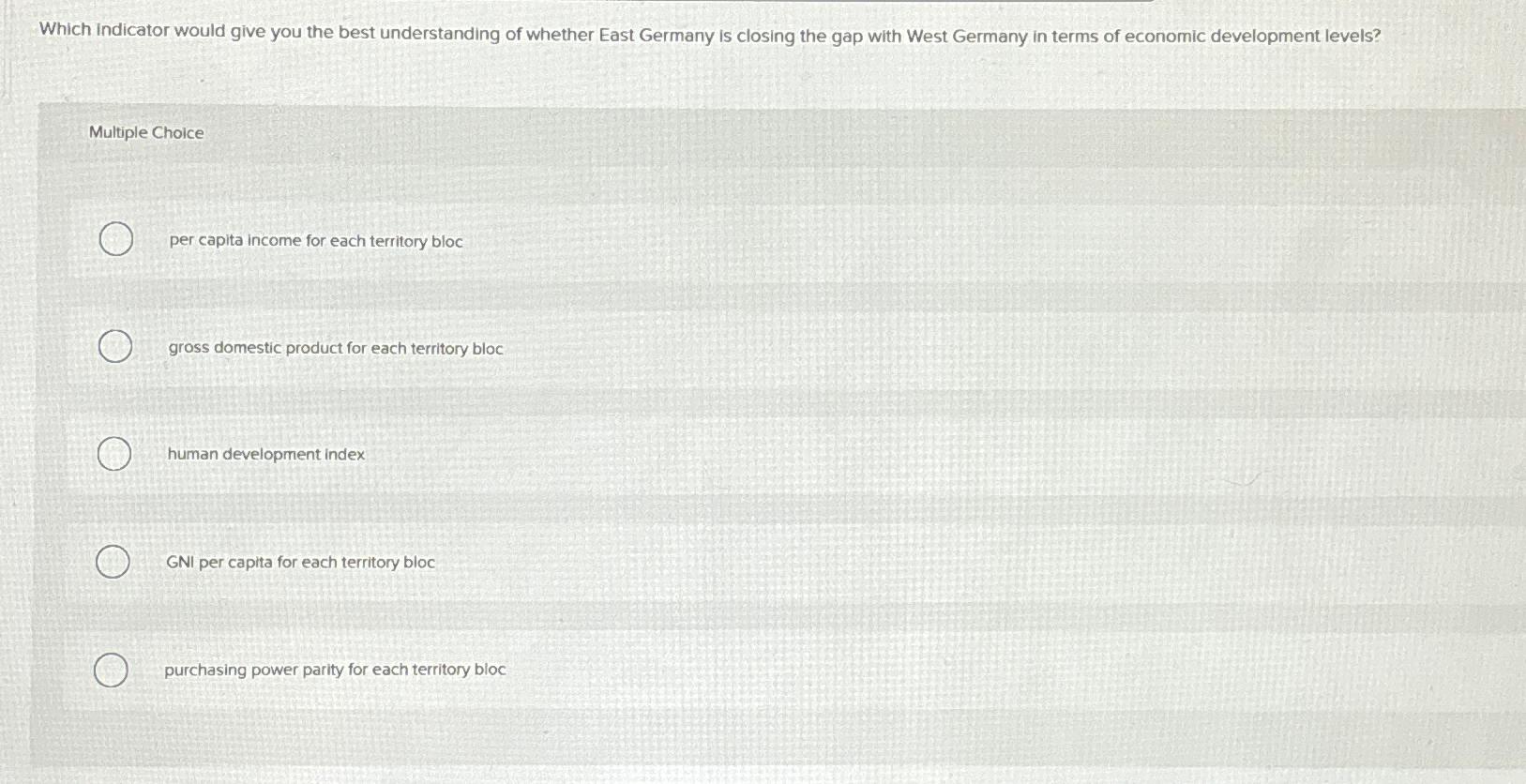 Solved Which indicator would give you the best understanding | Chegg.com