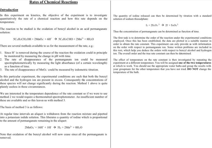 Solved Experimental Procedure You are provided with the | Chegg.com
