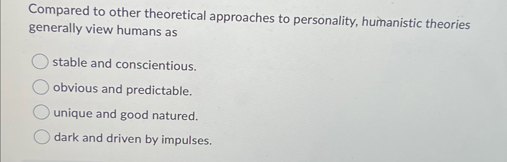 Solved Compared to other theoretical approaches to | Chegg.com