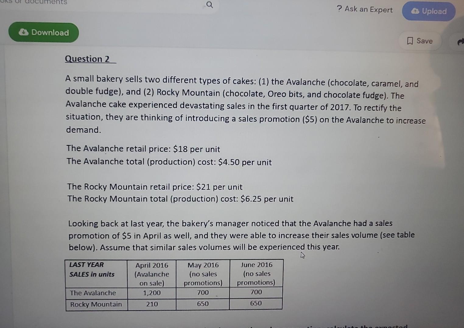 Solved A small bakery sells two different types of cakes: | Chegg.com