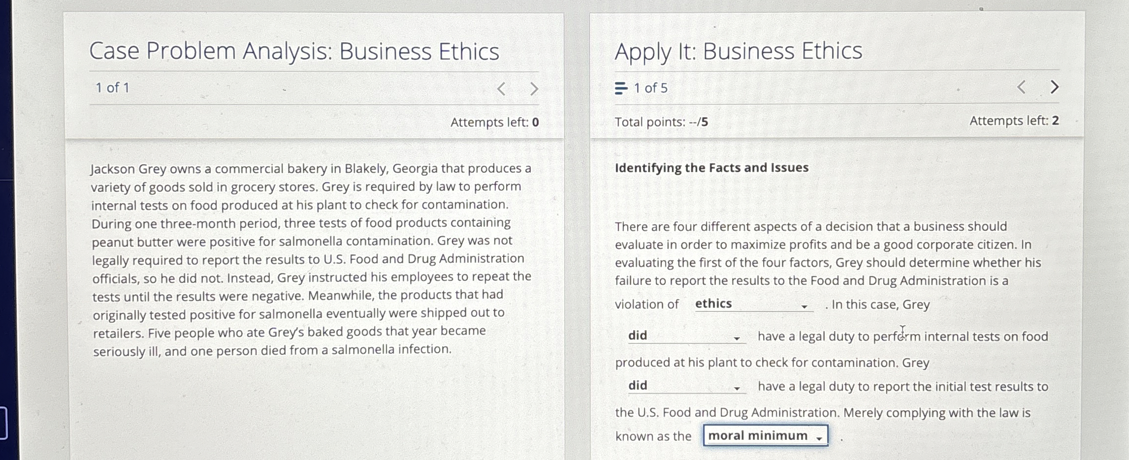 Solved Case Problem Analysis: Business Ethics1 ﻿of 1Jackson | Chegg.com