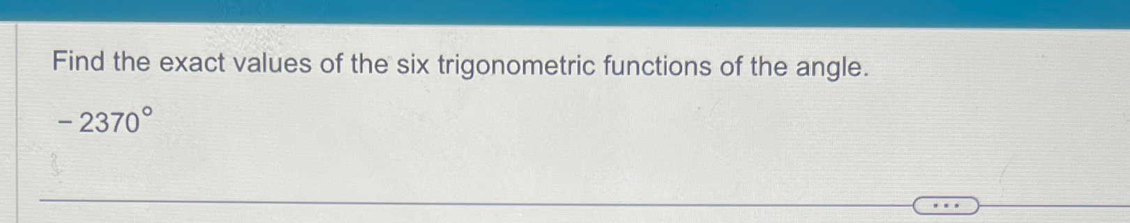 Find the exact values of the six trigonometric | Chegg.com