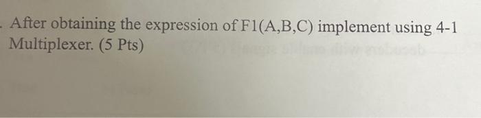 Solved - After obtaining the expression of F1(A,B,C) | Chegg.com