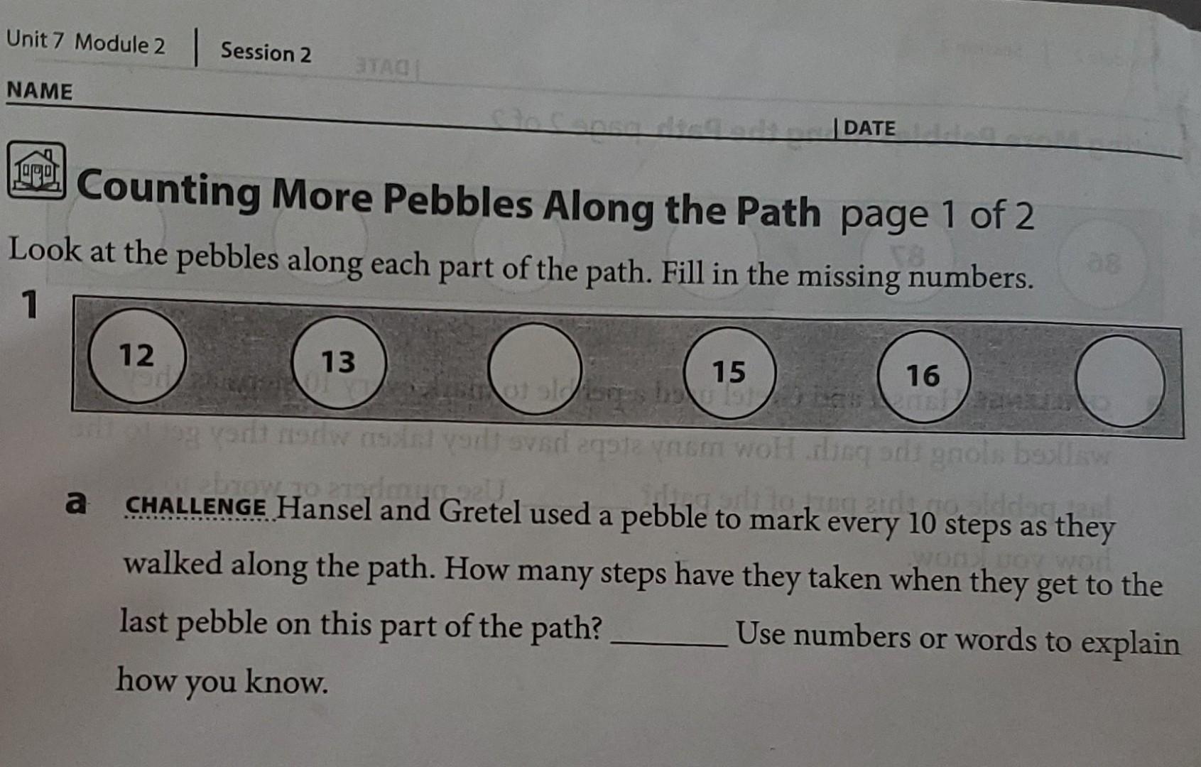 Solved Counting More Pebbles Along the Path page 1 of 2 ook | Chegg.com